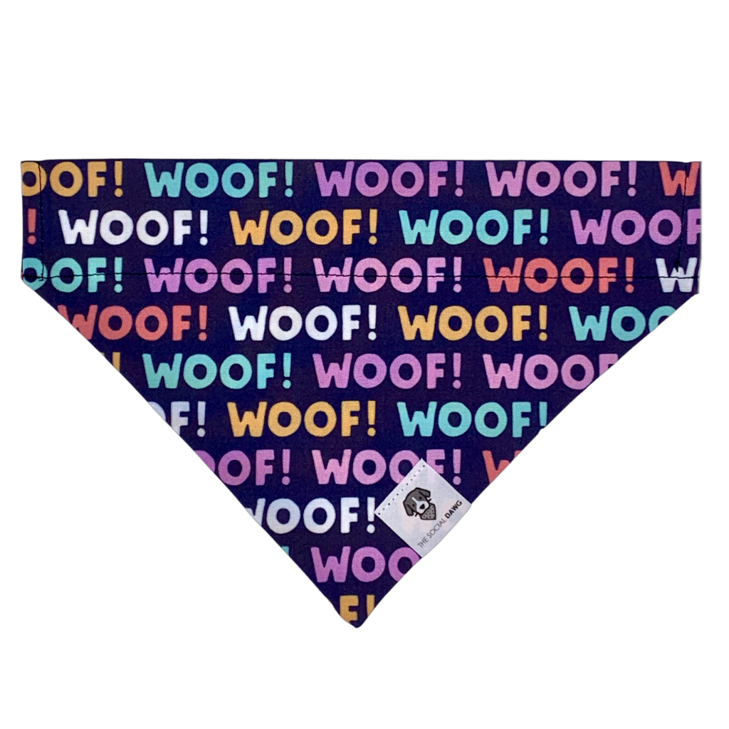 Woof Slip-On Dog Bandana – The Social Dawg