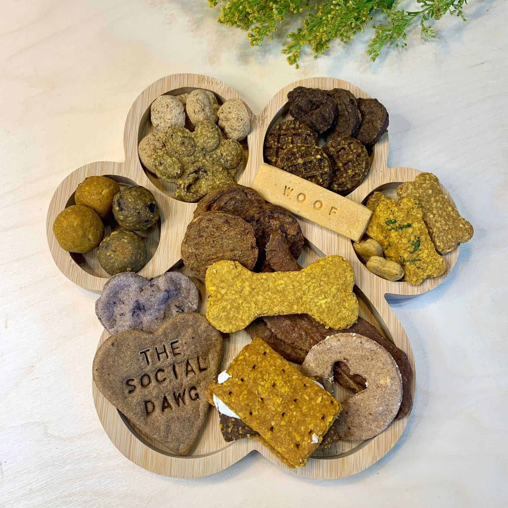 Paw Shaped Dog Charcuterie Board | The Social Dawg